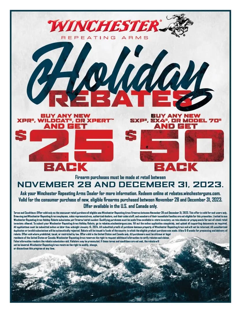 Winchester Holiday Firearm Rebate - Elk River Guns